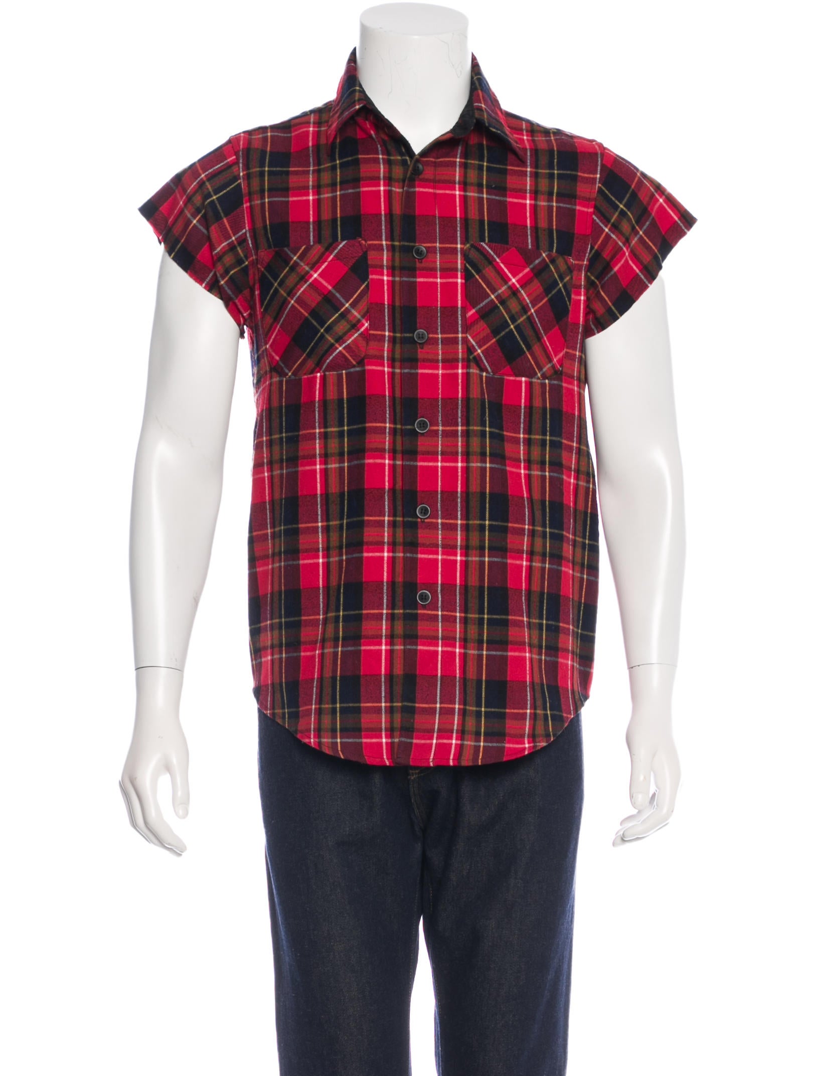 Fear Of God Plaid Sleeveless Flannel - Clothing - FOG20020 | The RealReal