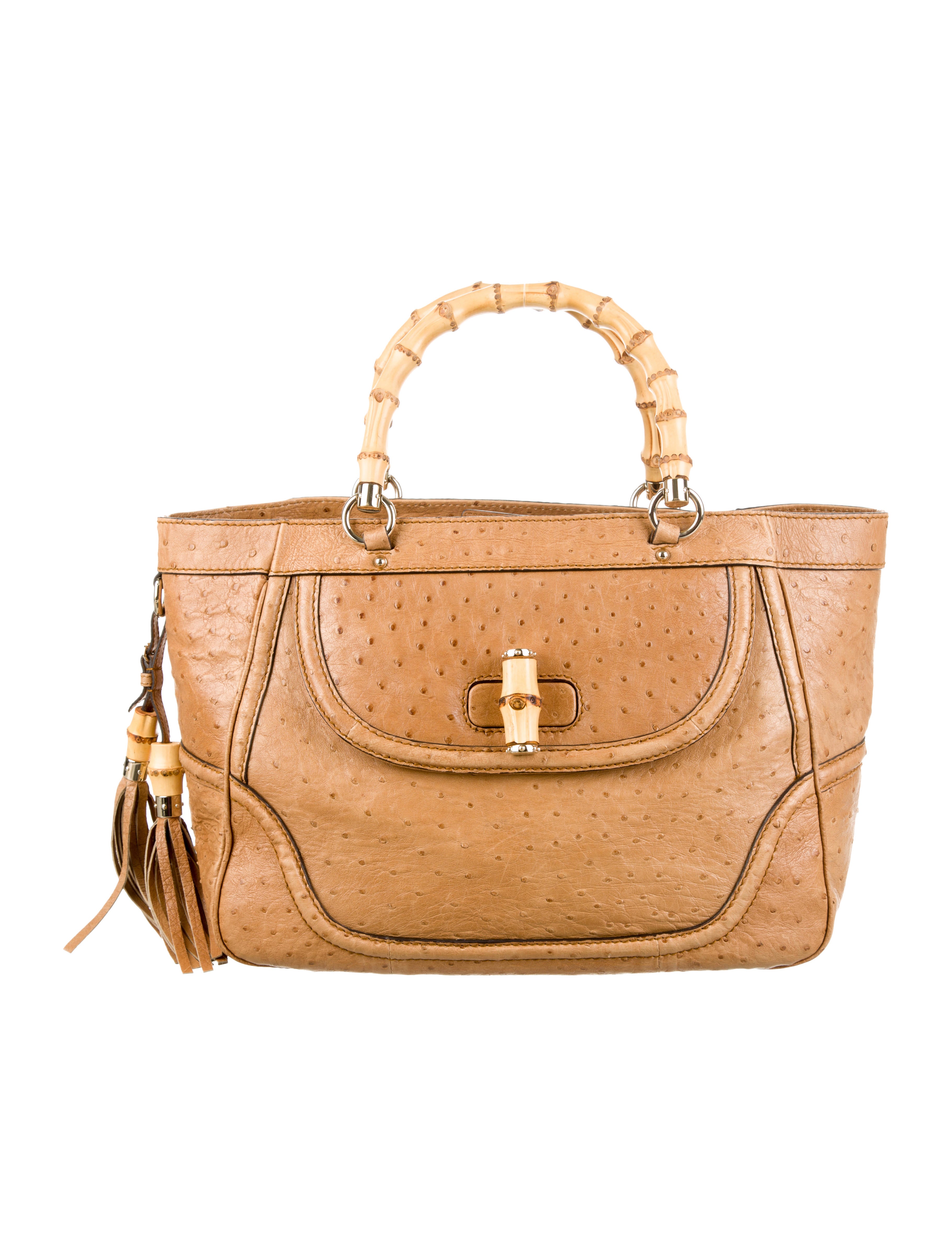 Gucci Ostrich New Bamboo Tote - Handbags - GUC63329 | The RealReal