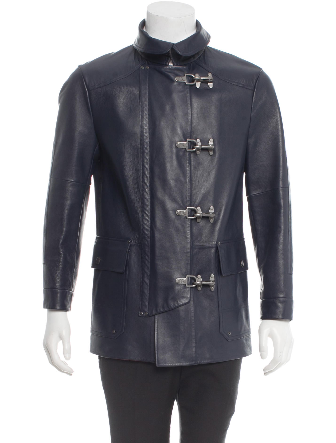 Ralph Lauren Purple Label Leather Grant Fireman Coat - Clothing ...
